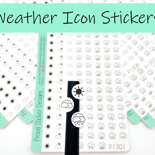 Weather Forecast Stickers Planner Sticker Hobonichi - Etsy