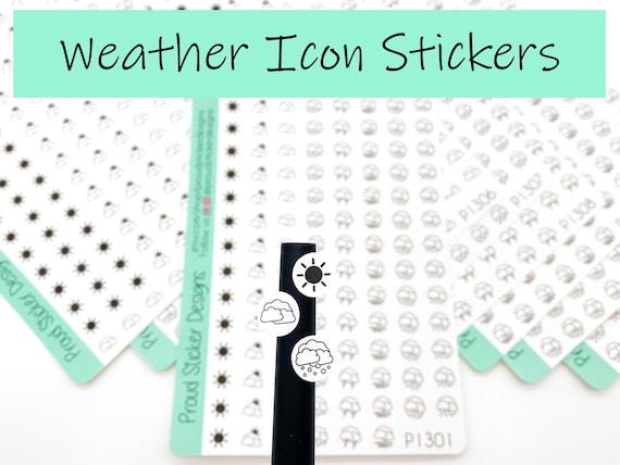 Weather Icon Stickers | Etsy