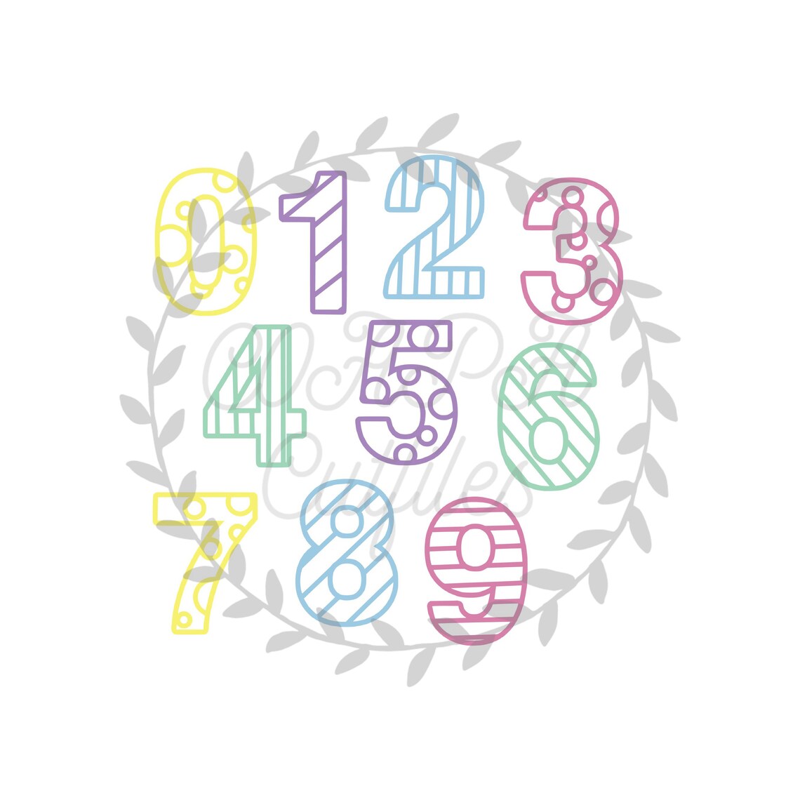 Funky Numbers Cut File SVG. PDF. png. | Etsy