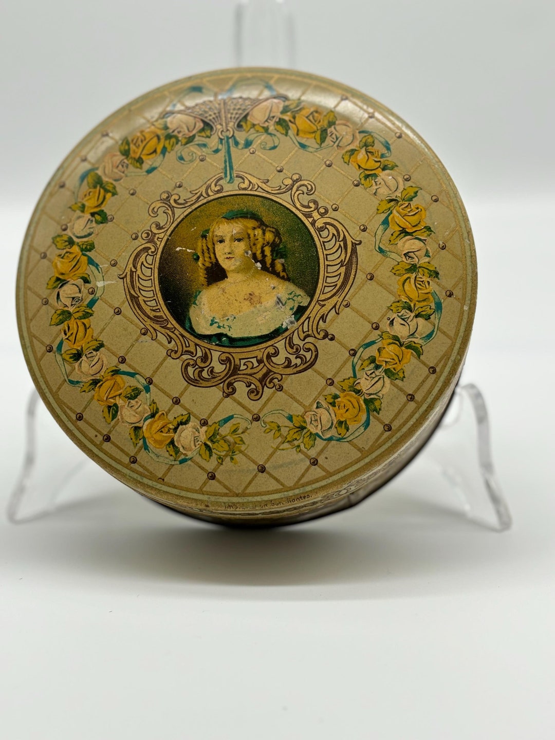 Antique French Chocolate Tin Paris France A La Marquise De Sevigne With ...