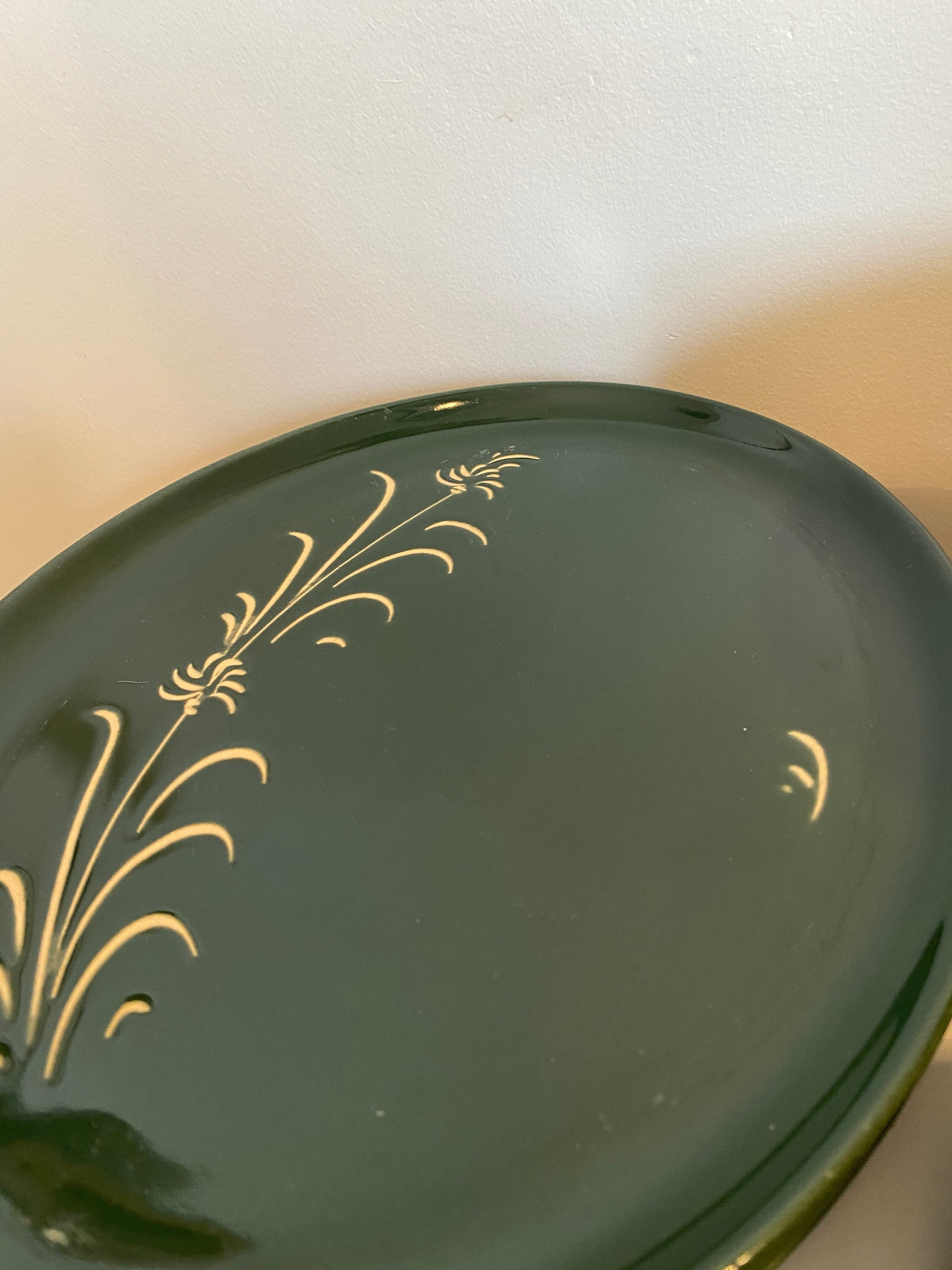 MCM Mid Century Modern Dark Green Pottery Dinner Plates & Bowls - Etsy UK