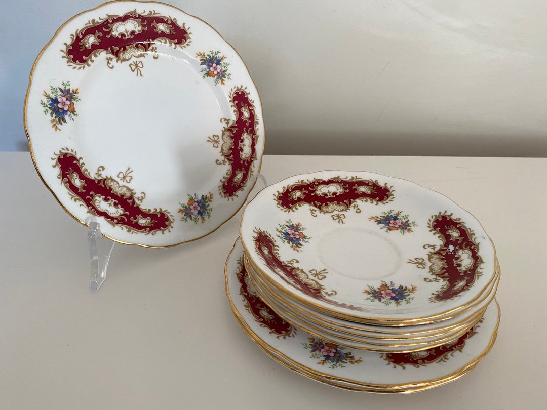 Queen Anne Vintage Bone China Side Plates & Saucers - Pattern No. 8364 ...