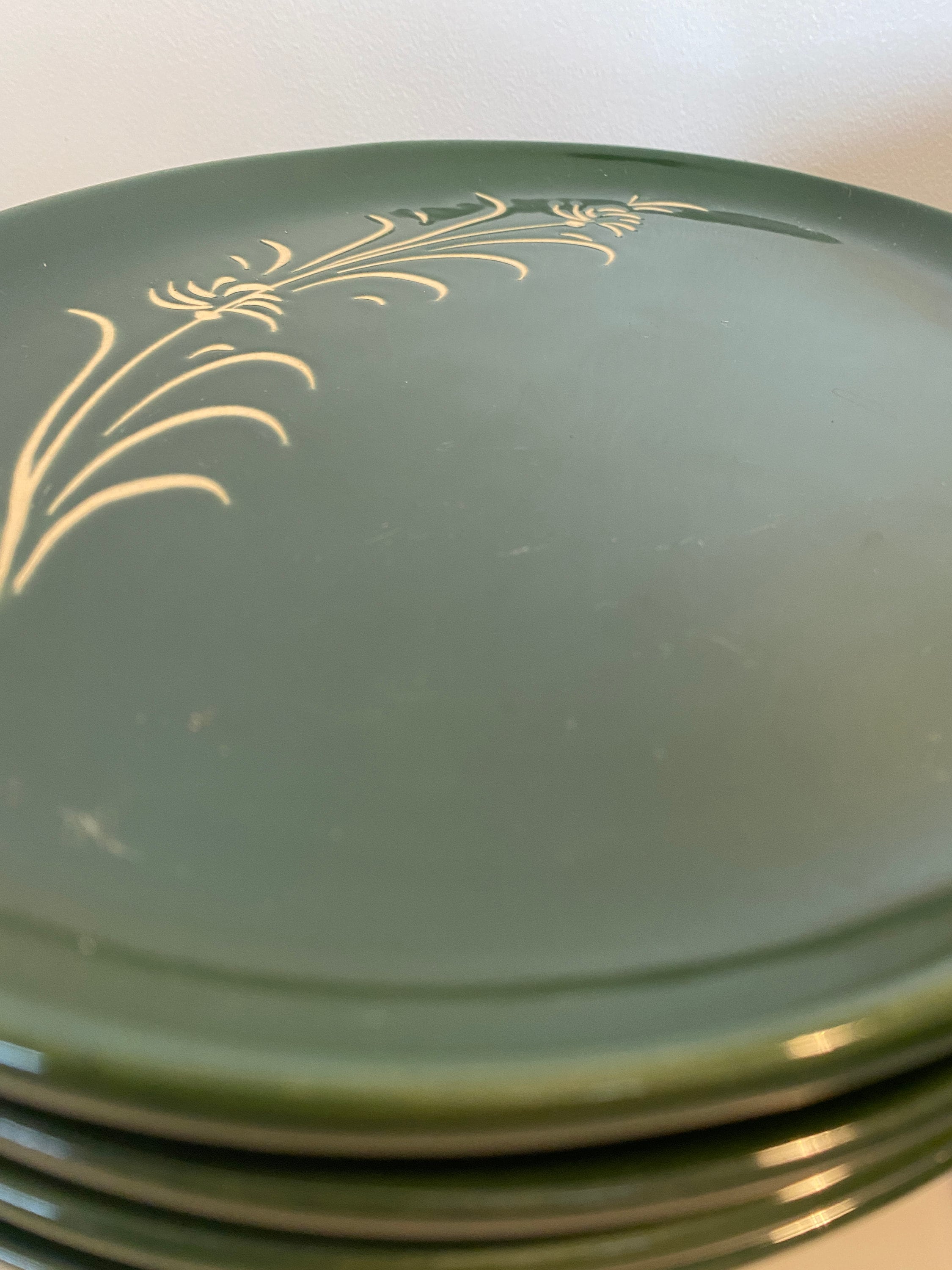 MCM Mid Century Modern Dark Green Pottery Dinner Plates & Bowls - Etsy ...