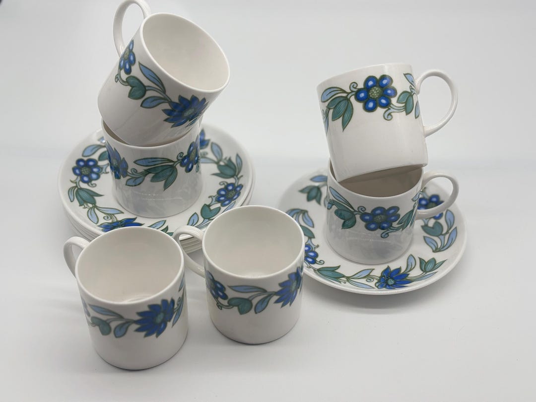 Blue Art Nouveau Susie Cooper Designs by Wedgwood, 1970's Fine English ...