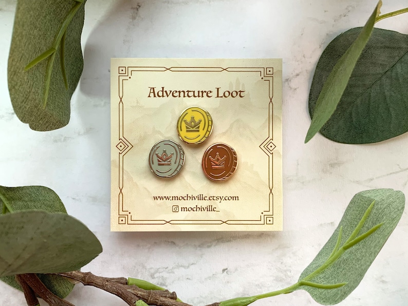 Mini Coin Enamel Pins Hard Enamel Pin Fantasy RPG Inspired - Etsy
