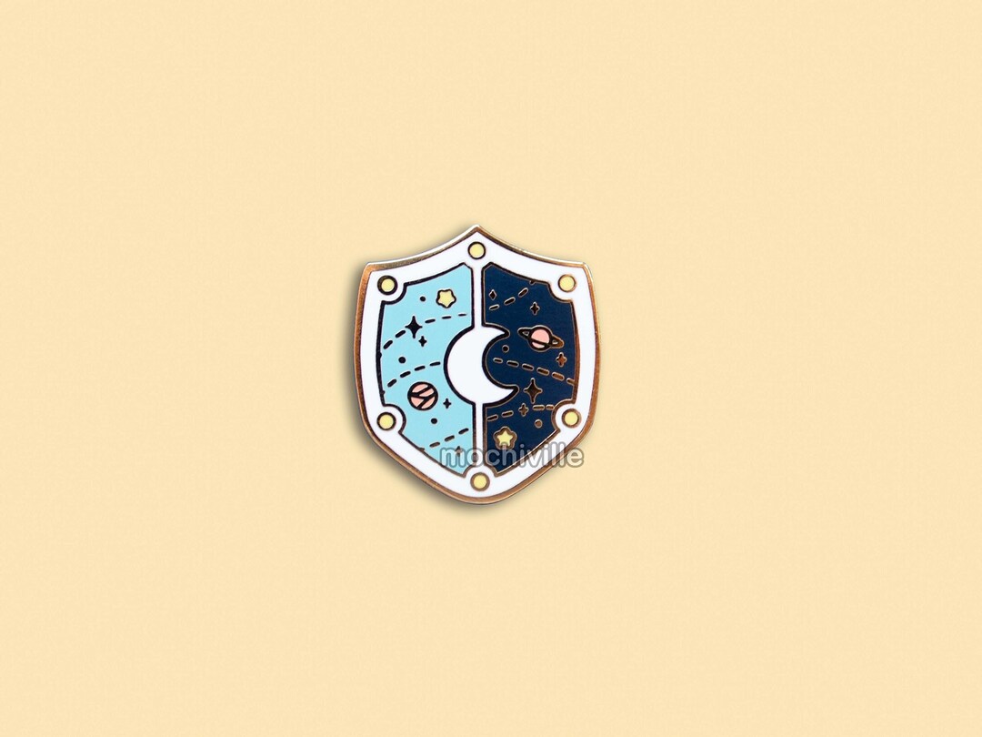 Cosmic Shield Enamel Pin Hard Enamel Pin RPG Inspired Space Pin - Etsy