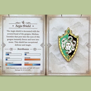 Aegis Medusa Shield Enamel Pin | Gorgon | Large Pin | Hard Enamel Pin ...