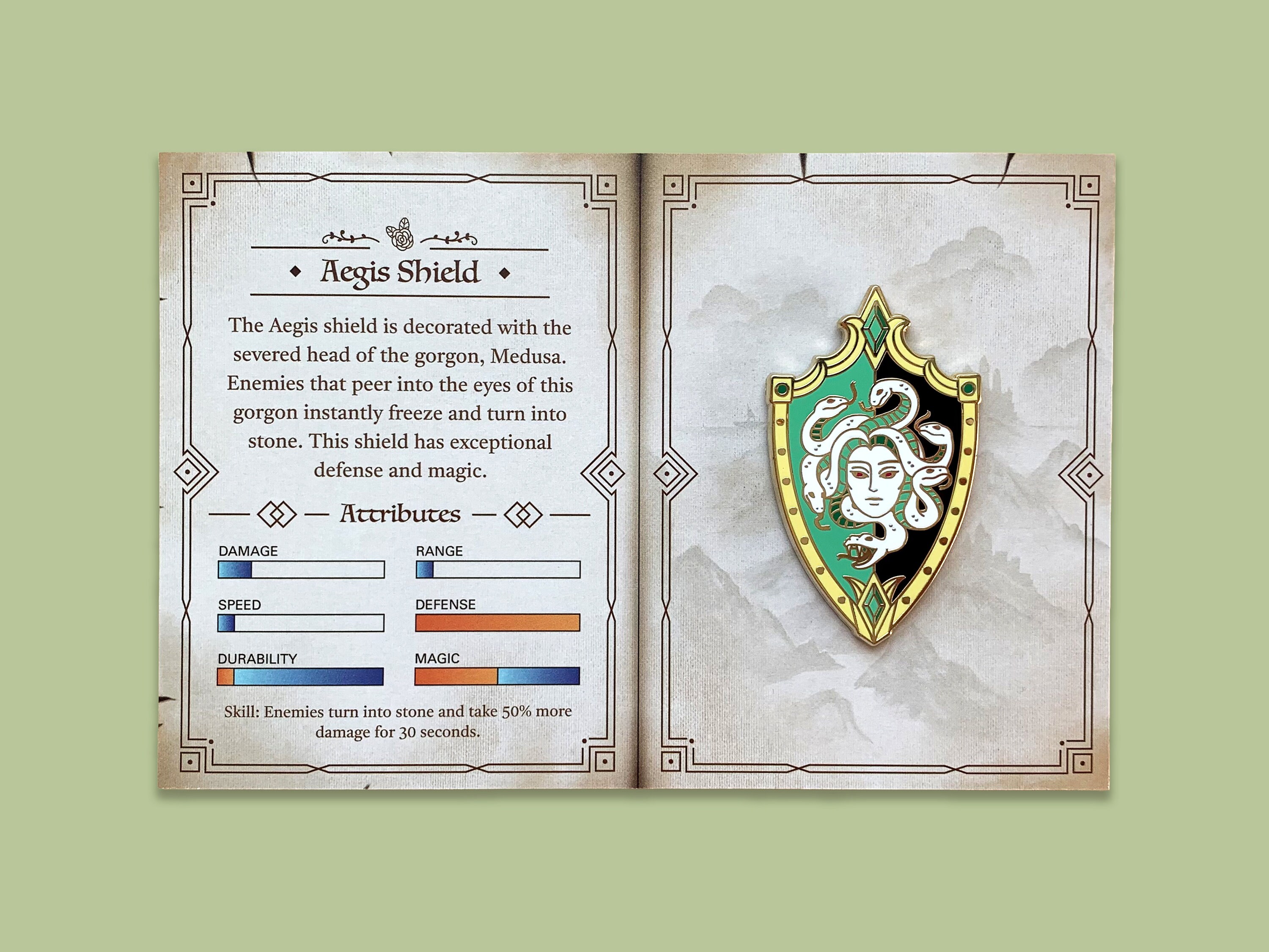 Aegis Medusa Shield Enamel Pin | Gorgon | Large Pin | Hard Enamel Pin ...
