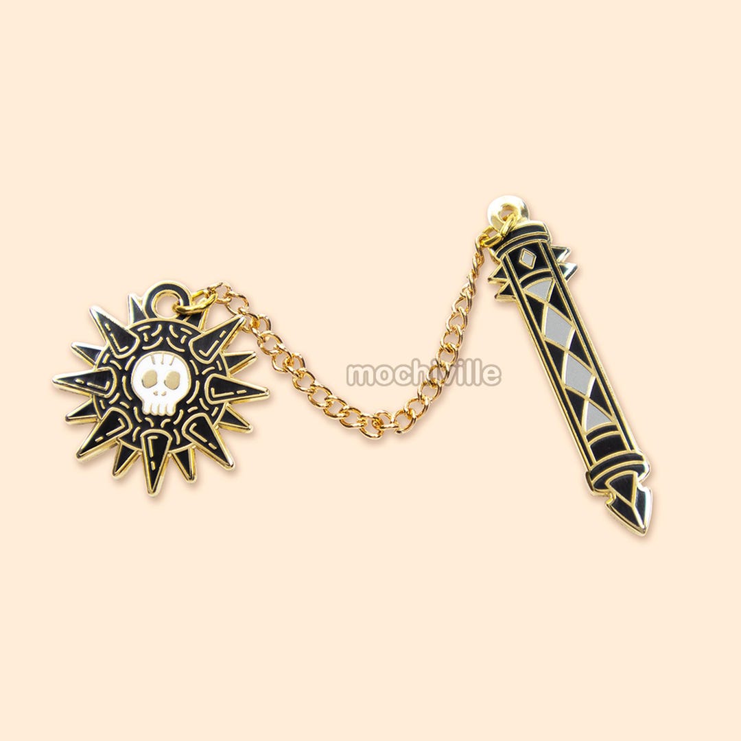 Barbarian Flail Chain Mace Enamel Pin | Hard Enamel Pin | Lapel Pin ...