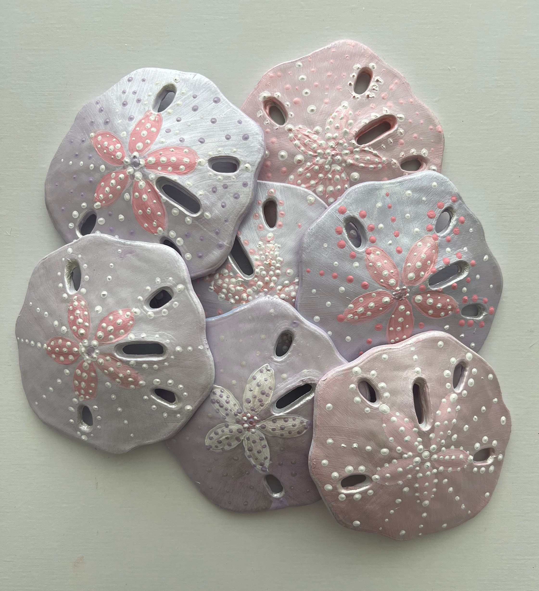 Hand Painted Ceramic Sand Dollar Decor - Etsy