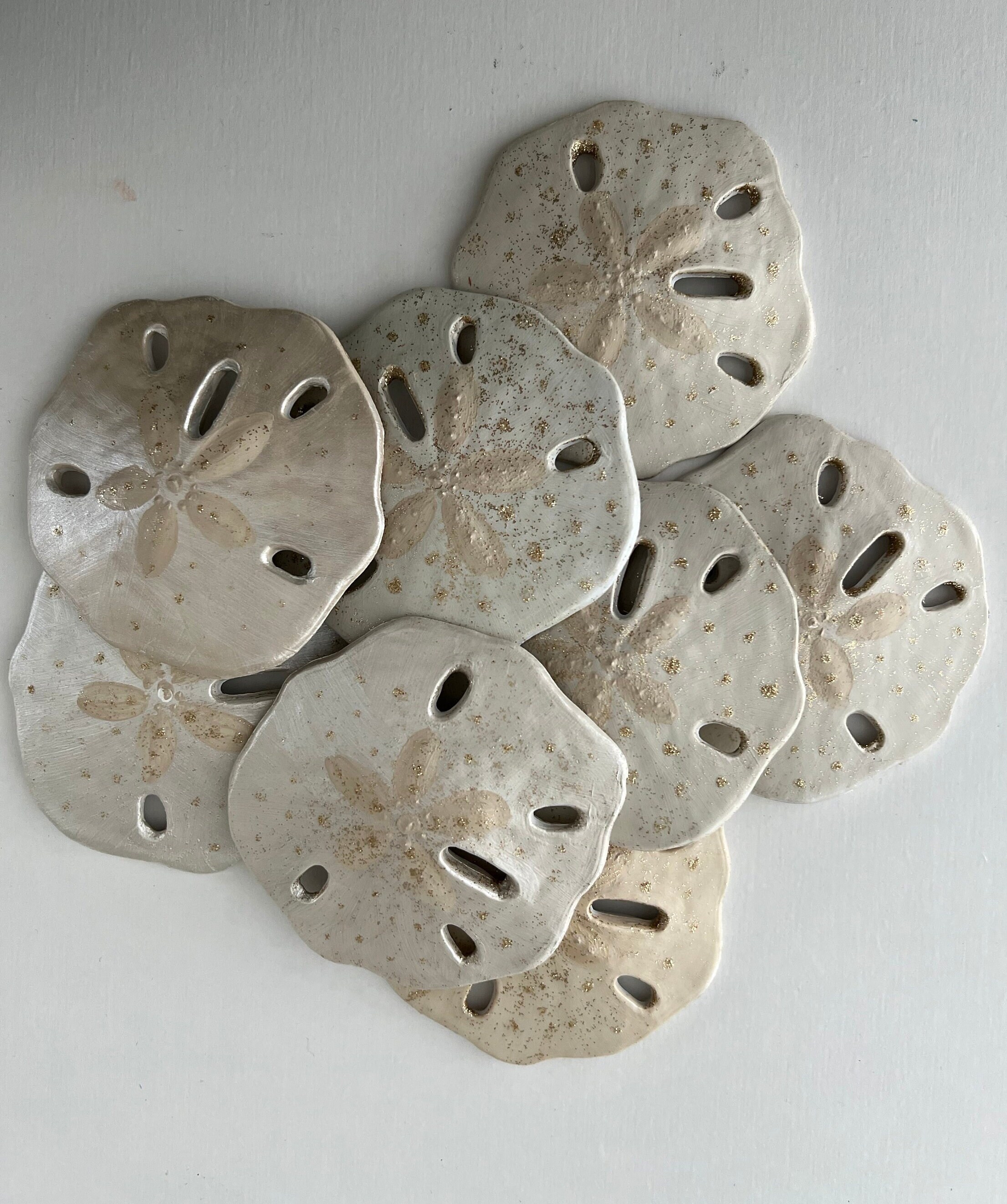 Hand Painted Ceramic Sand Dollar Decor - Etsy