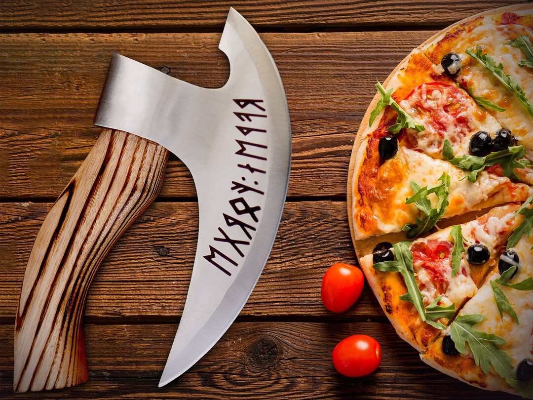 Viking Pizza Cutter Axe: Slice With Style Hand Forged Viking Inspired ...