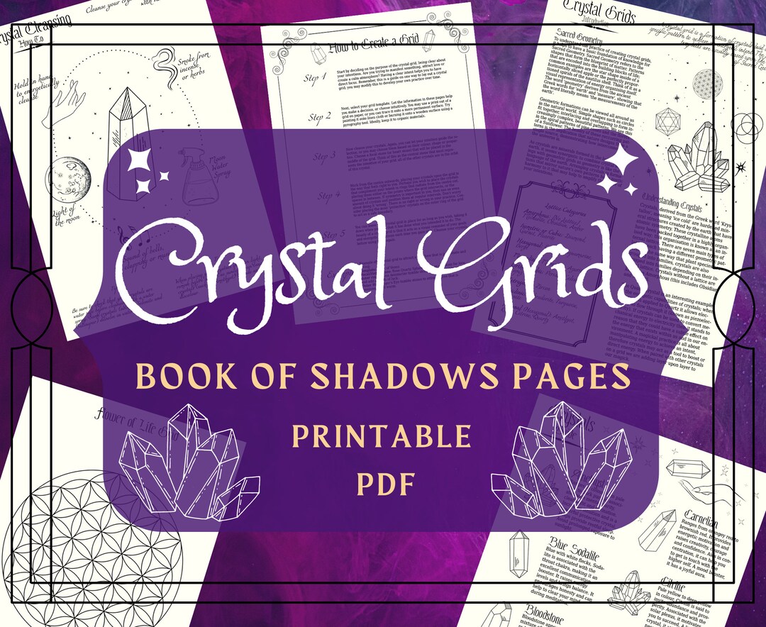 Crystal Grid Book of Shadows: Sacred Geometry Grimoire Pages (printable ...