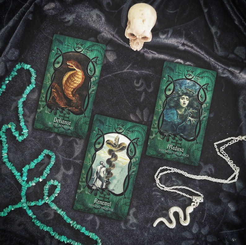 Serpent Oracle Deck - Shadow Work - Snake Goddess Tarot Cards - Medusa ...