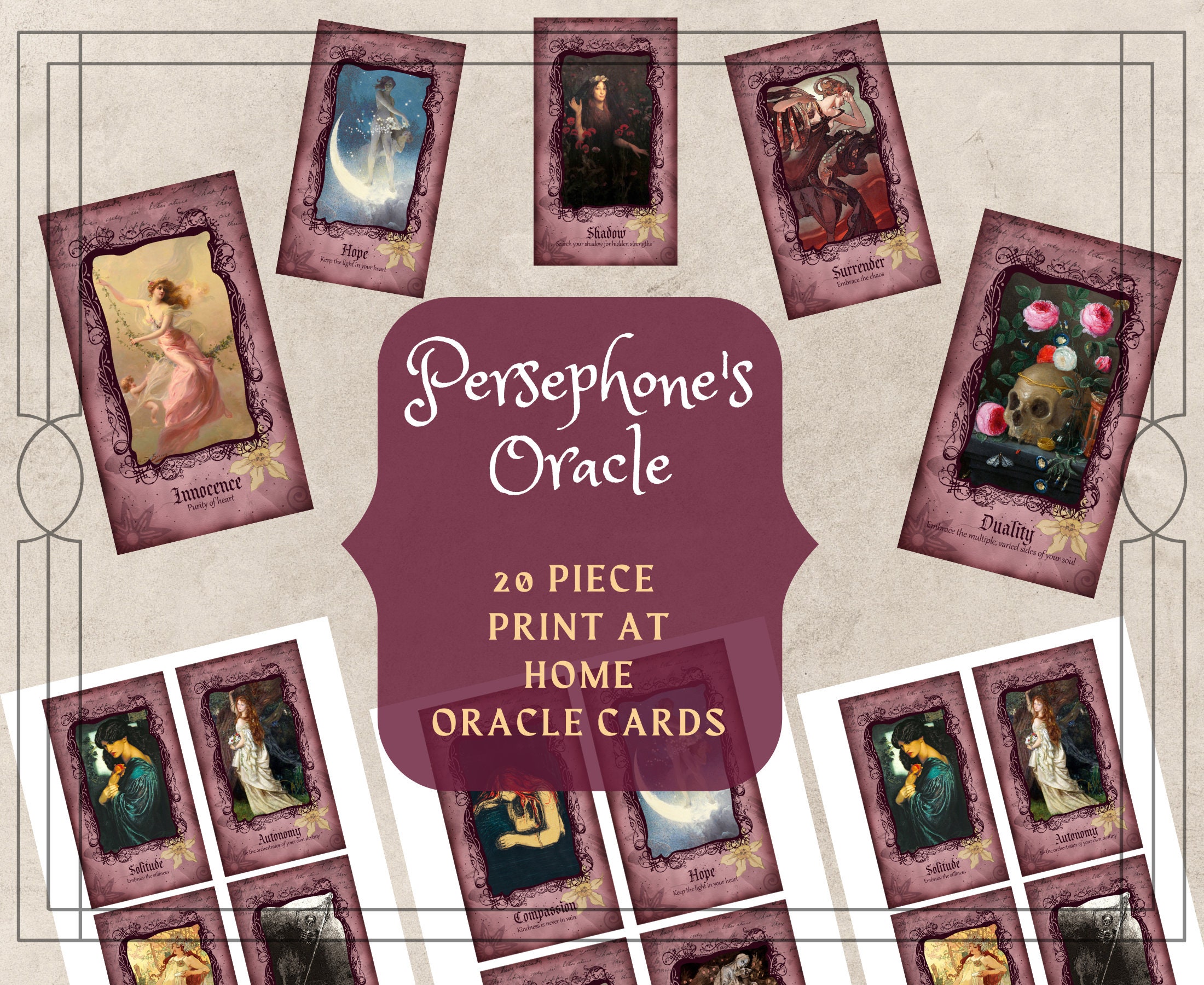 Persephone Oracle Cards: Shadow Work Goddess Deck (PDF) - Etsy Australia