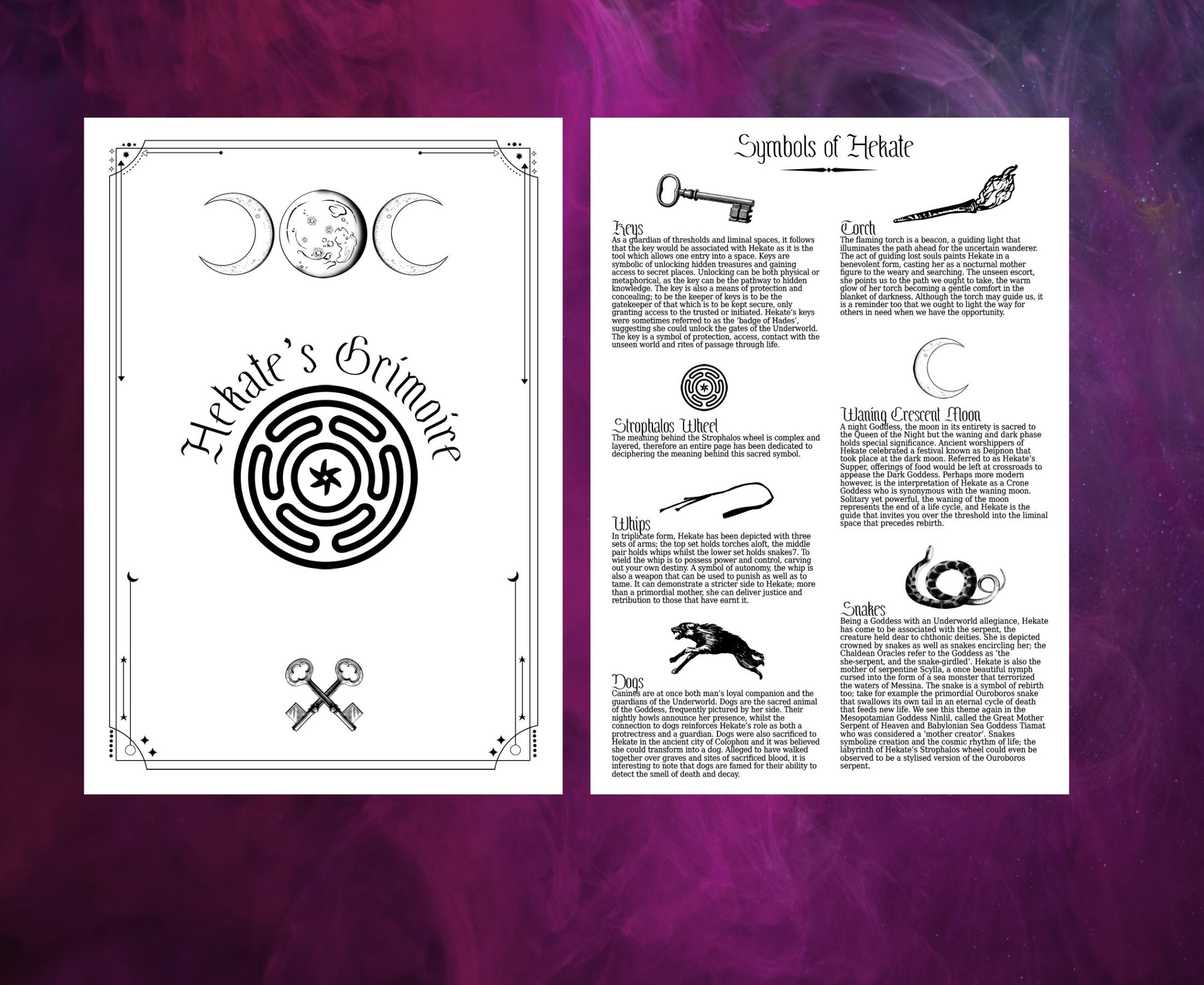 Hekate Printable Pages Hekate Grimoire Hekate Book of - Etsy Canada