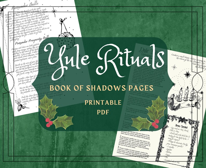 Yule Ritual Book of Shadows Pages: Wiccan Sabbat Printable (PDF) - Etsy