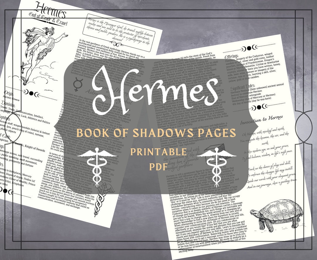 Hermes Printable Pages - Hermes Book of Shadows Pages - Greek God ...