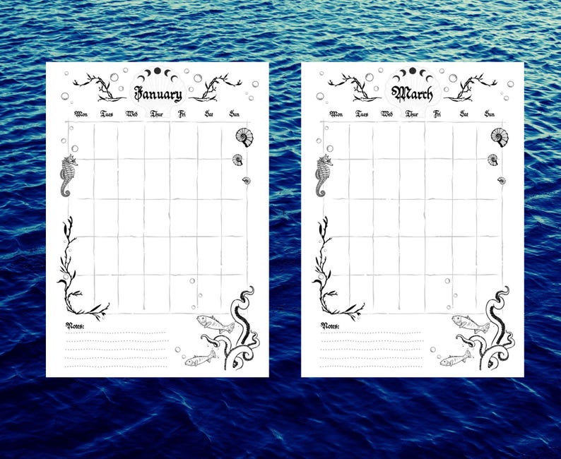 Sea Witch Grimoire Collection: Printable Book of Shadows, Oracle Cards ...