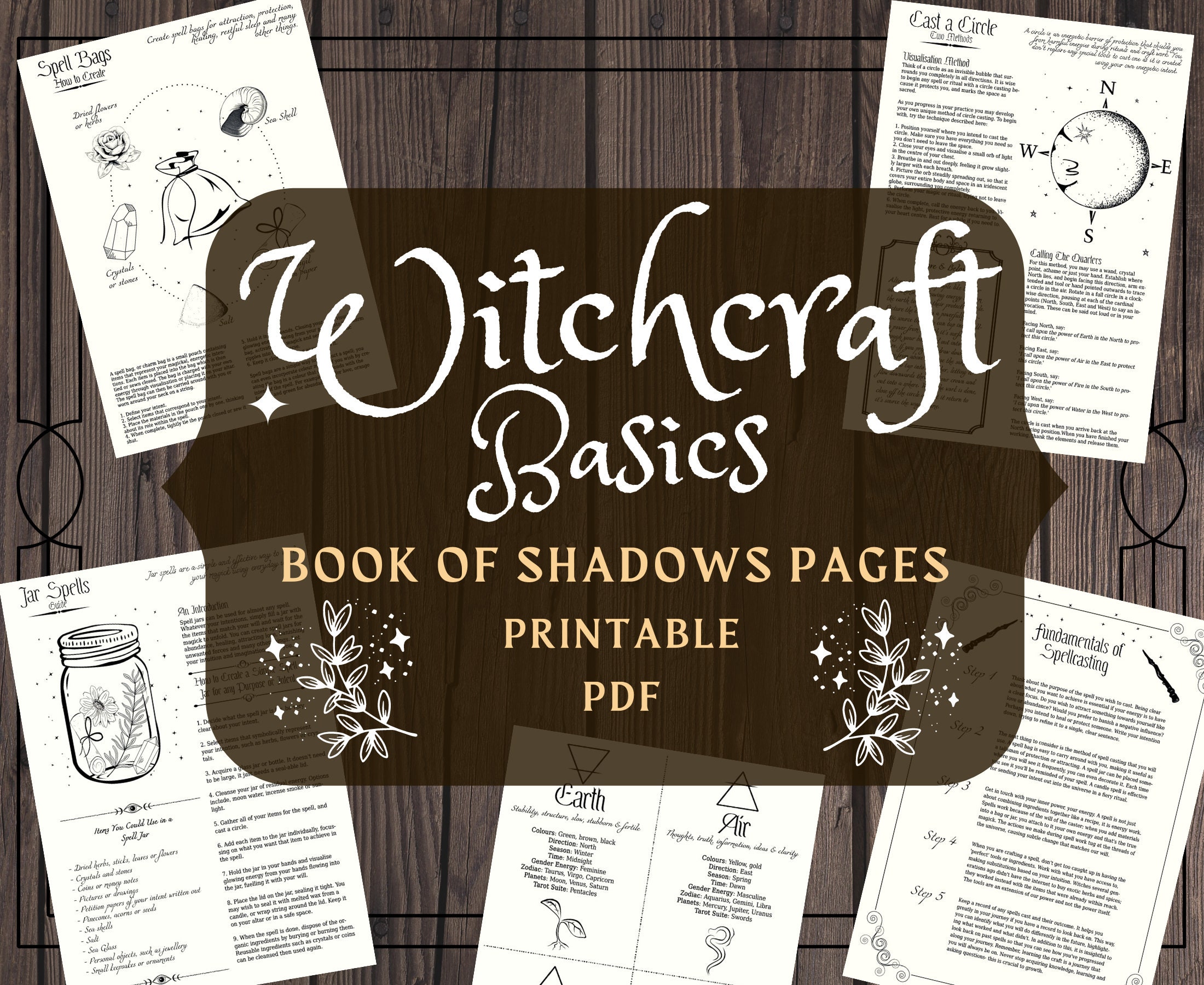 Witchcraft Spell Basics - Printable Grimoire Pages - BOS Pages - Etsy