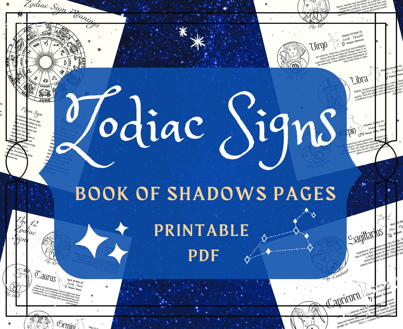 Astrology Printable Pages Star Signs Zodiac Signs Book - Etsy Canada