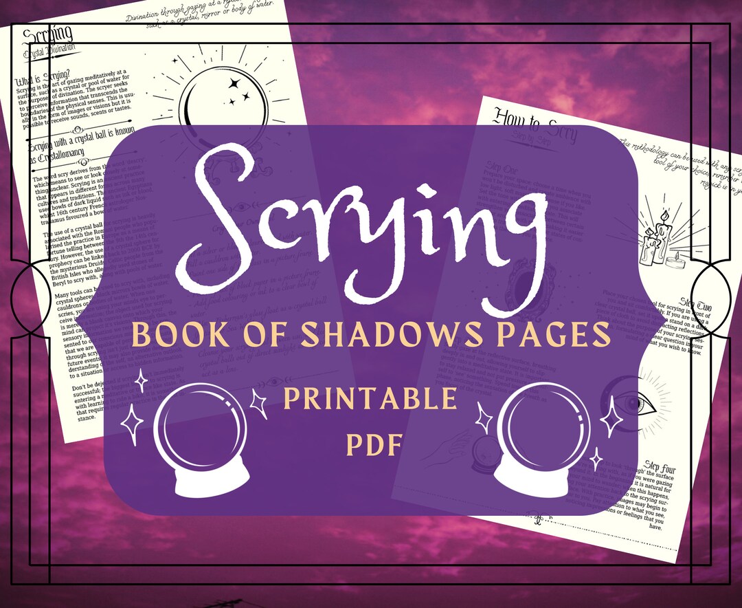 Basic of Witchcraft: Scrying Printable Pages - Book of Shadows Pages ...