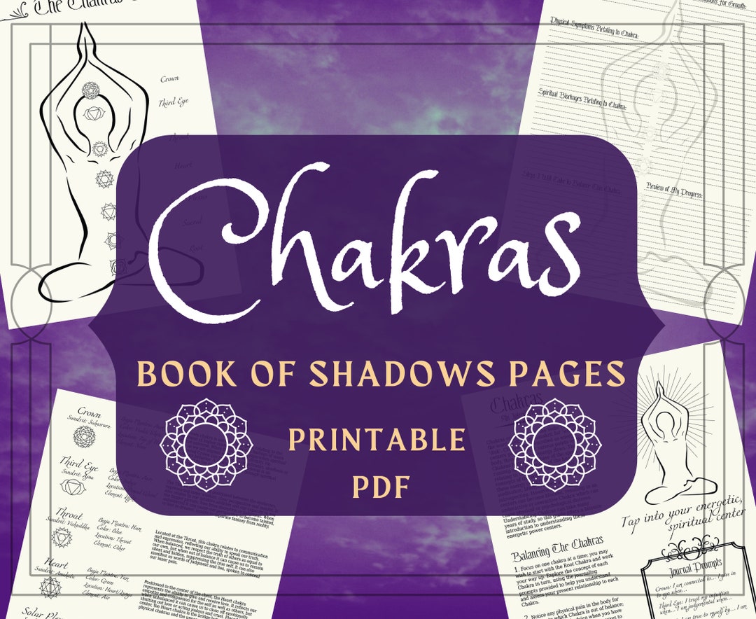 Chakra Book of Shadows Pages: Chakra Basics Grimoire (digital Download ...