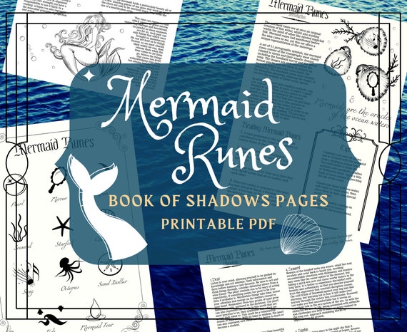 Mermaid Runes Sea Witch Book of Shadows Pages Printable - Etsy