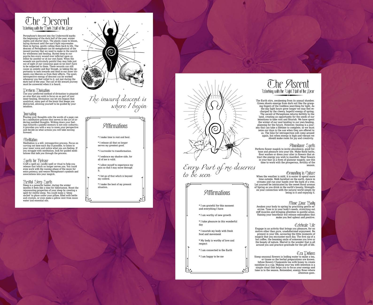 Persephone Printable Pages Persephone Book of Shadows Pages - Etsy UK