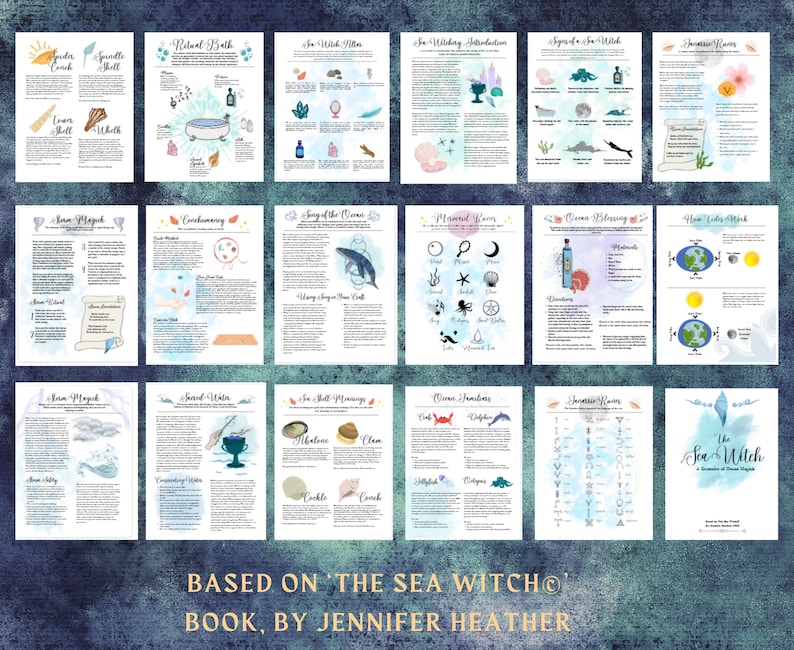 Sea Witch Grimoire: Printable Book of Shadows, Water Magic (PDF Book ...