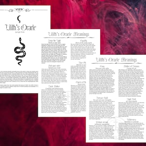 Lilith Oracle Cards: Shadow Work Deck + Book of Shadows (PDF) - Etsy