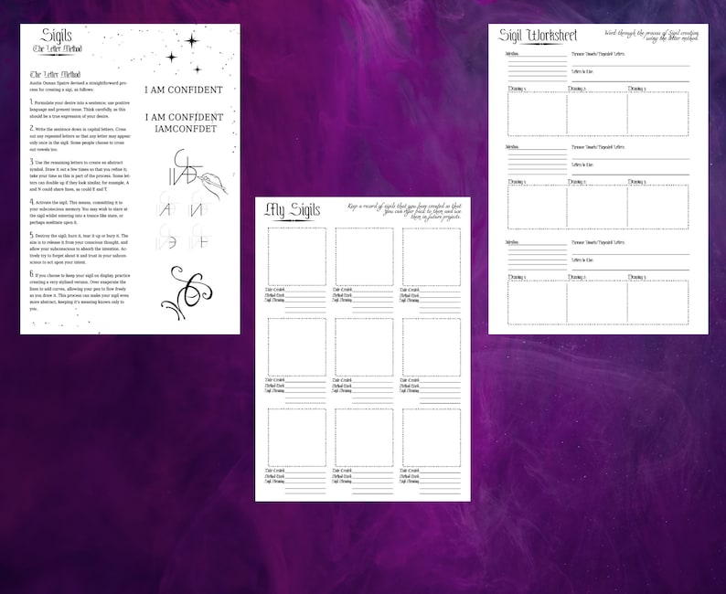 Sigil Cheat Sheet: Book of Shadows Printable Pages (PDF) - Etsy