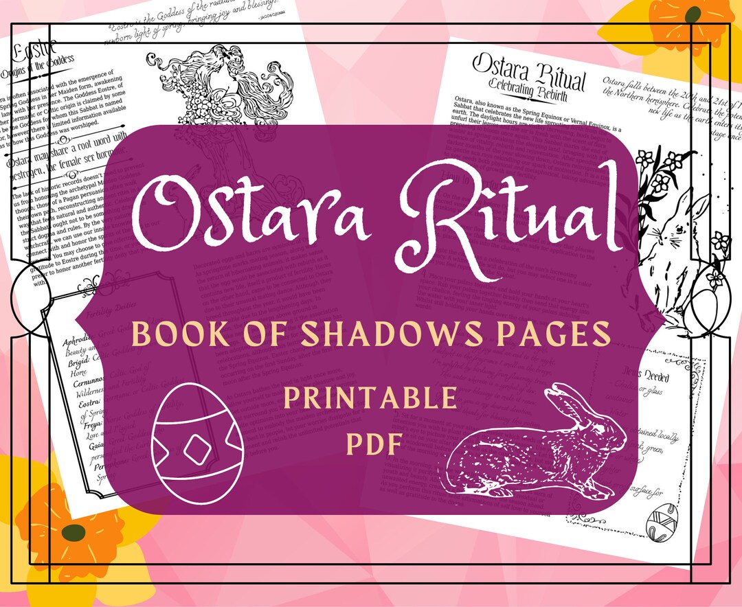 Ostara Ritual Printable Book of Shadows Pages - Spring Equinox ...
