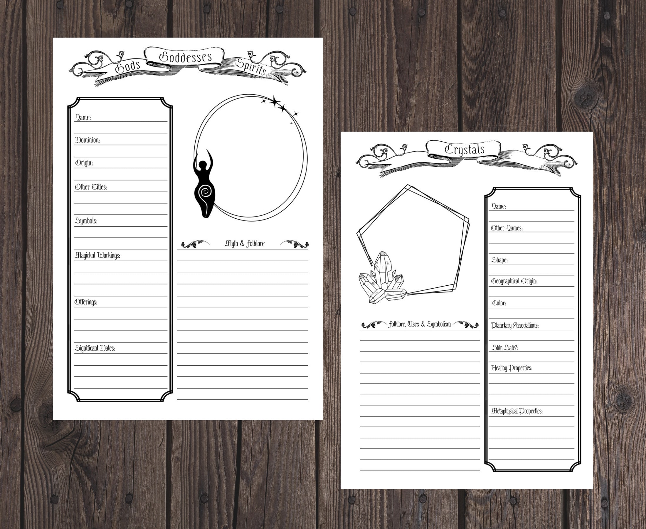 Blank Grimoire Pages Printable Book of Shadows Blank Spell - Etsy UK