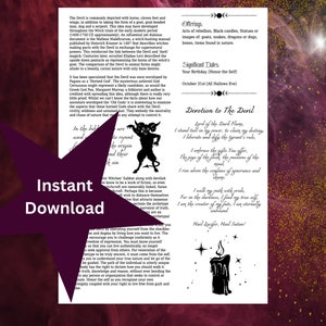 Devil Printable Pages - Satan Book of Shadows Pages - Lucifer God ...