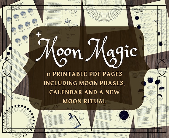 Moon Magic Book of Shadows Printable Pages Grimoire Habit | Etsy