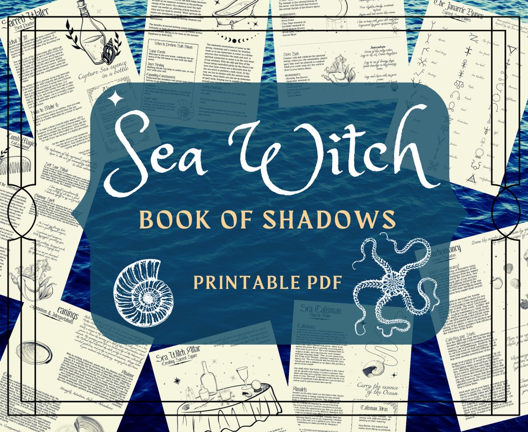 Sea Witch Book of Shadows Pages: Printable Grimoire (PDF Download A4/US ...