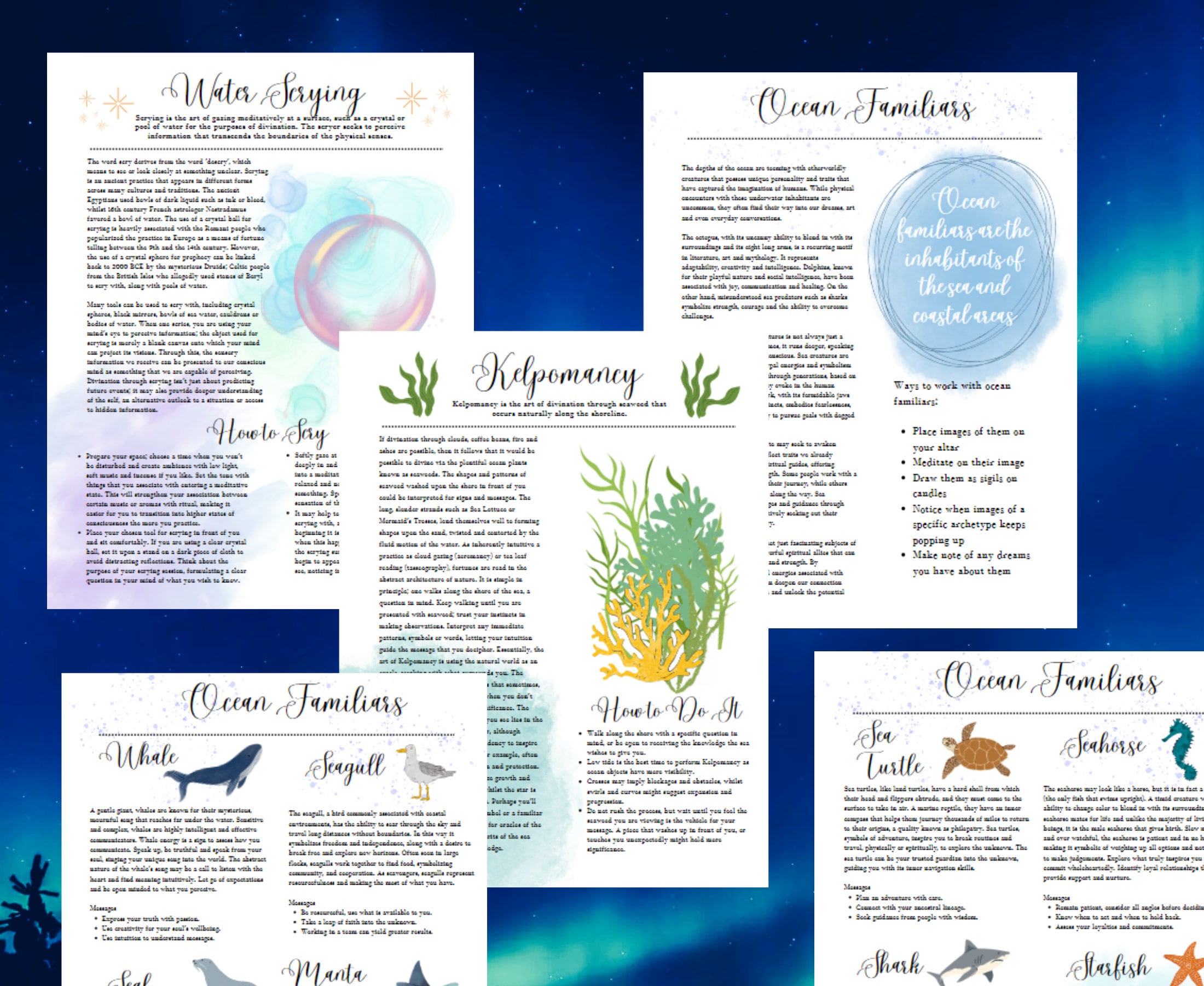 Sea Witch Grimoire: Printable Book of Shadows, Water Magic (PDF Book ...