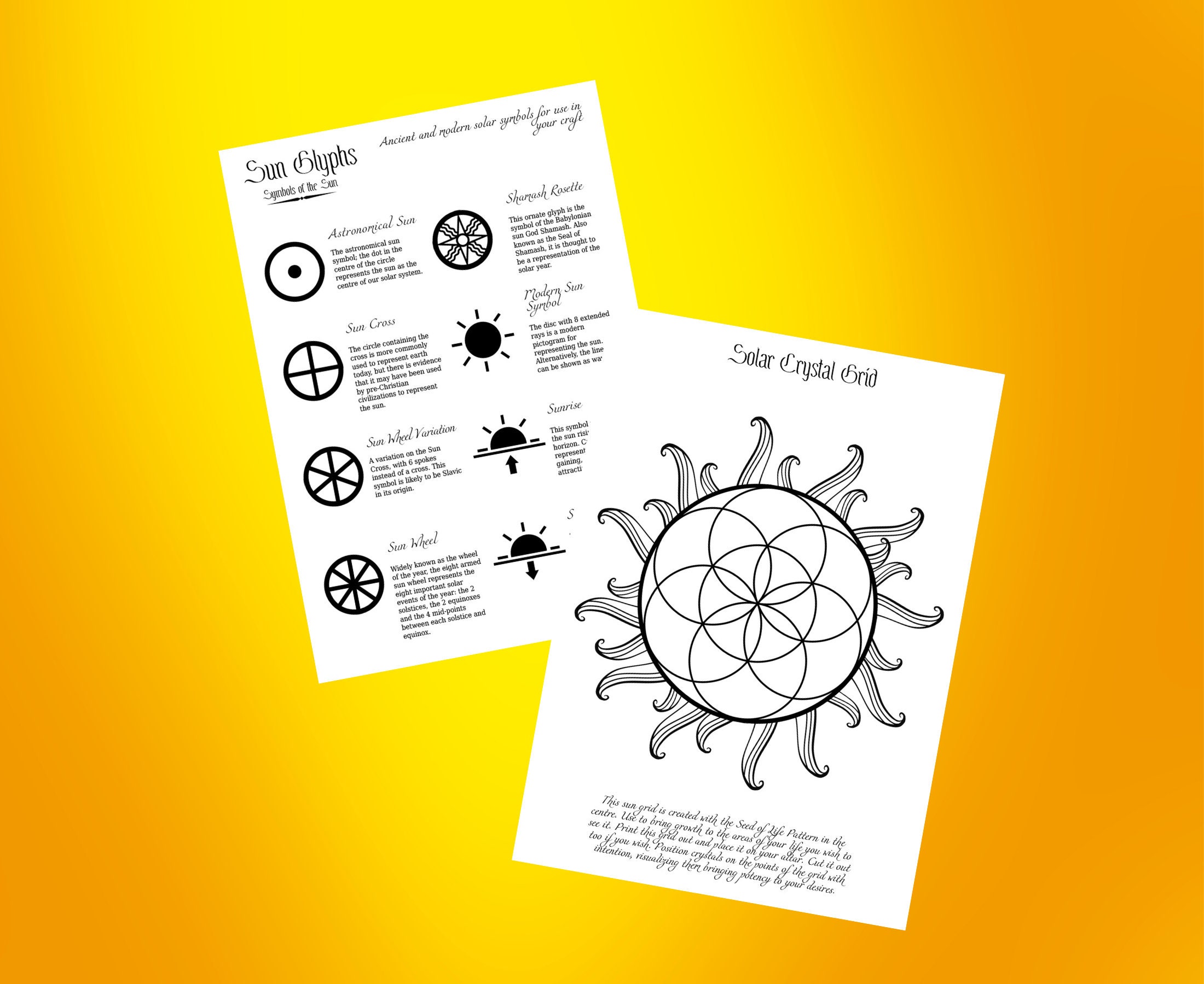 Solar Magic Printable Pages Sun Book of Shadows Pages - Etsy