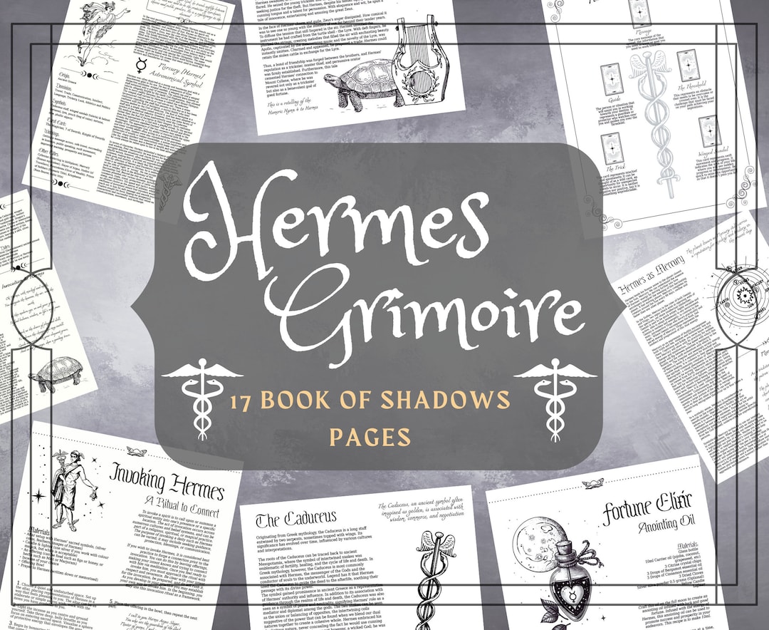 Hermes Grimoire Printable Pages - Hermes Book of Shadows Pages - Greek ...