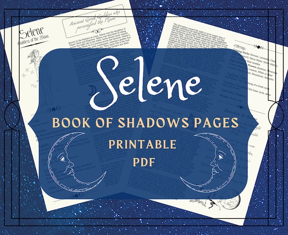 Selene Printable Pages Selene Book of Shadows Pages Luna - Etsy