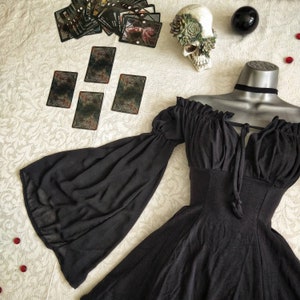 Lenore Dress Black Witch Dress Witchcore Dress Floaty - Etsy