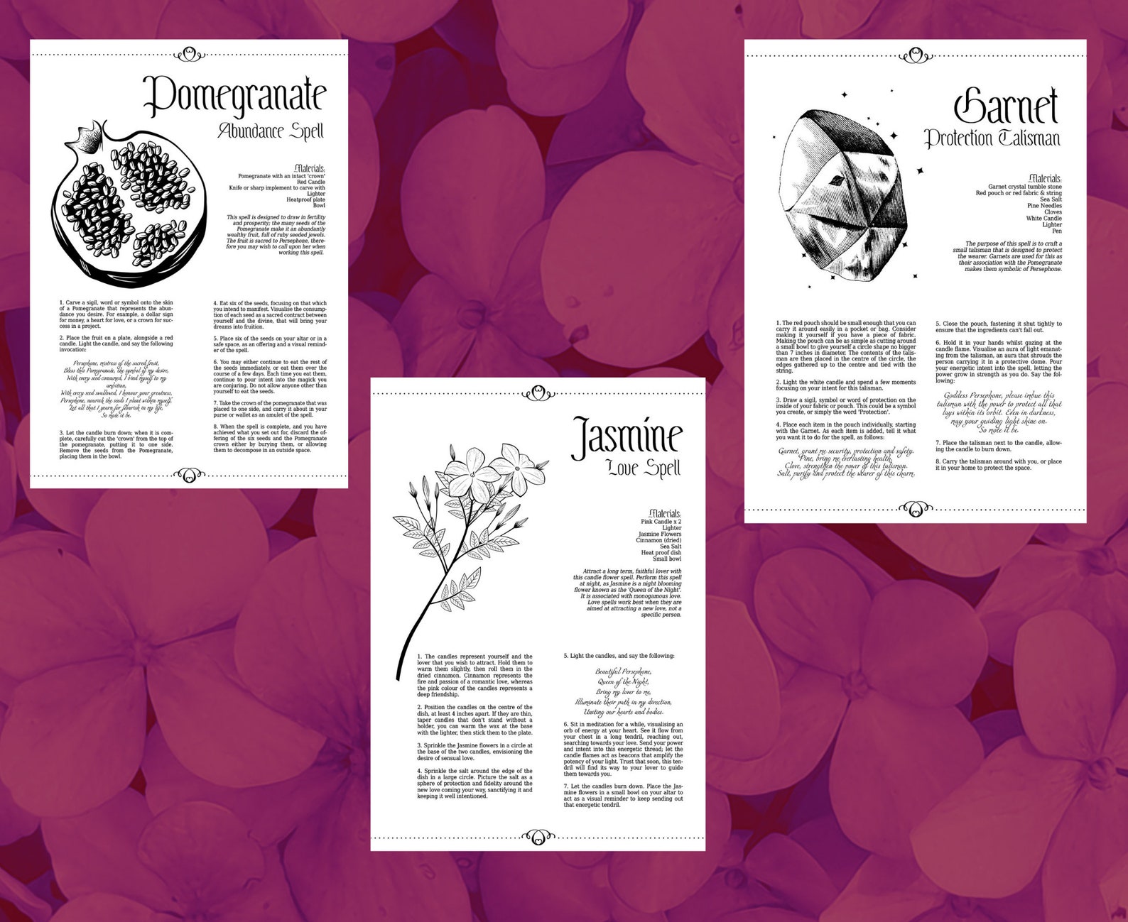 Persephone Printable Pages Persephone Book of Shadows Pages - Etsy UK