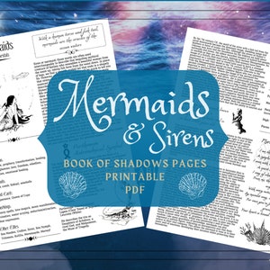 Mermaid Printable Pages Mermaid Magic Book of Shadows Pages Sea Witch ...