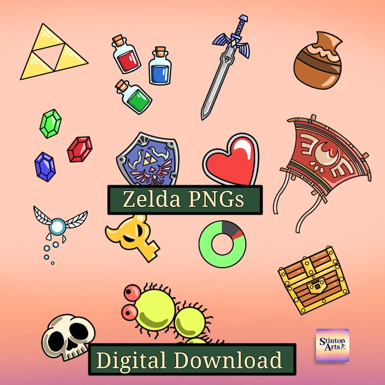 Zelda Transparent PNG Digital Download 14 Items - Etsy