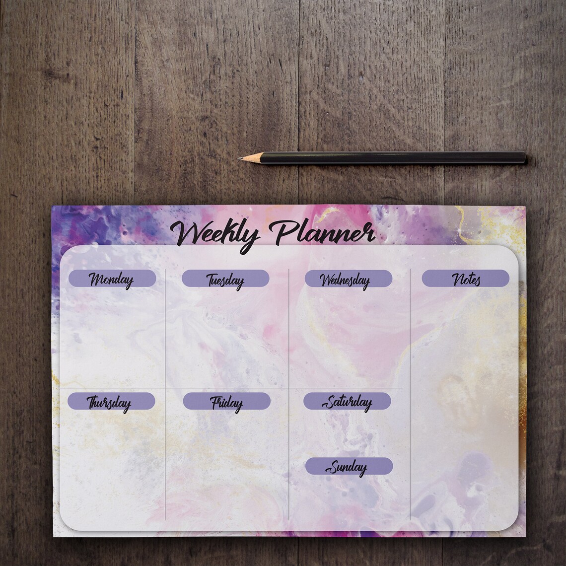 A4 Weekly Planner Printable Purple | Etsy