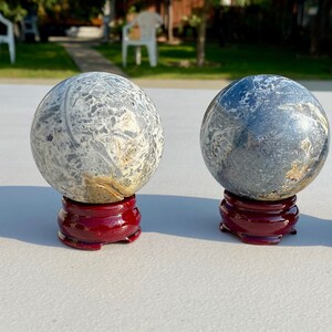 Rare Stibnite W/ Calcite Mineral Spheres With Wooden Stand - Etsy