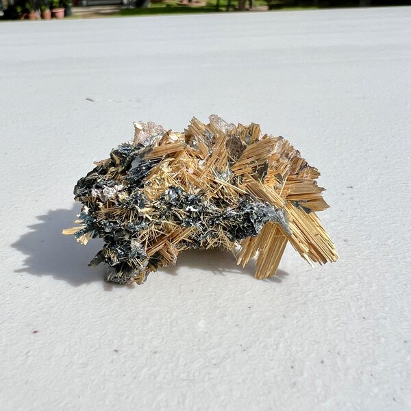 Golden Rutile Geode - Etsy