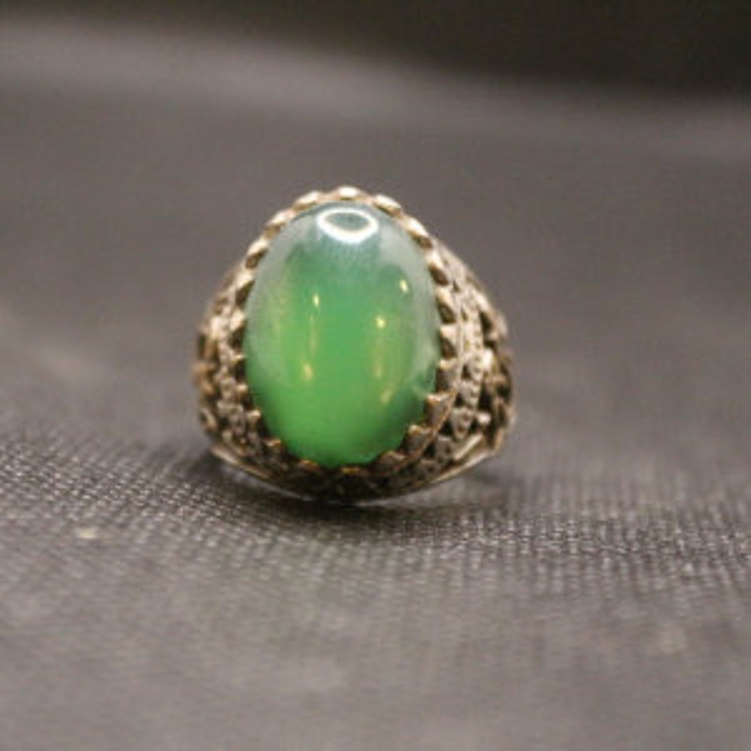 Green Jade Ring for Men - Etsy