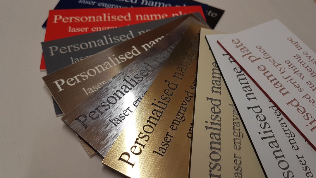 CUSTOM Engraved Labels. Colours Available Including White, Almond, Red ...